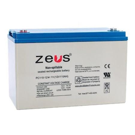Zeus Battery Products 110Ah 12V M8 Sealed Lead Acid Battery PC110-12M ...