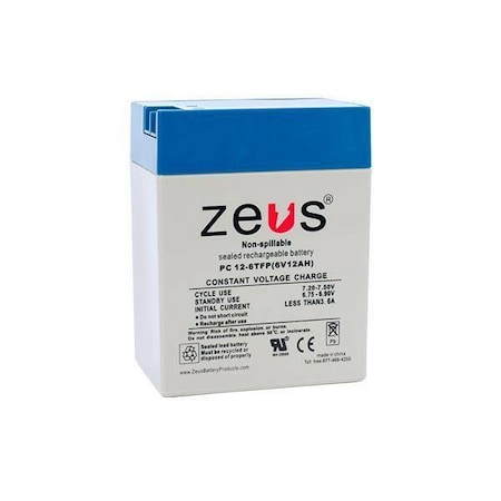 Zeus Battery Products 12Ah 6V F1/F2 Sealed Lead Acid Battery PC12-6TFP ...