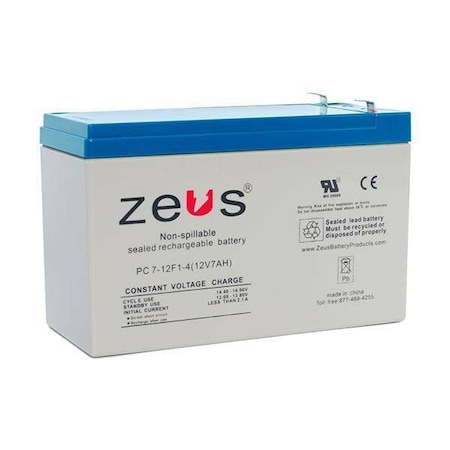 Zeus Battery Products 7Ah 12V F2 Sealed Lead Acid Battery PC7-12F2 | Zoro