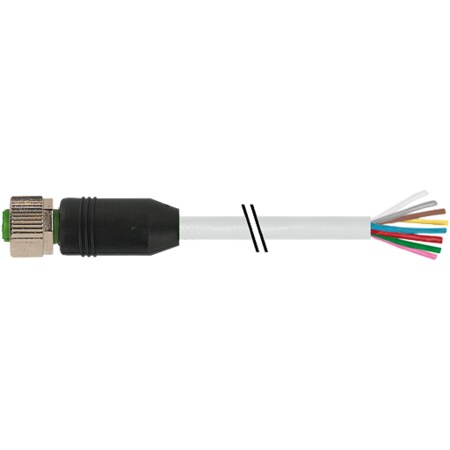 Murrelektronik M12 FEMALE 0 Degree, PUR 8x0, 25 GRAY, drag ch 3m 7000 ...