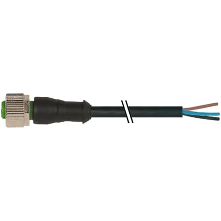 Murr Elektronik M12 female 0° with cable, PUR 3x0.34 bk UL/CSA+drag ...