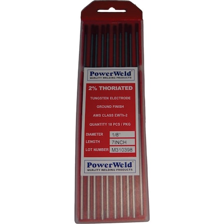 Powerweld Tungsten, 2% Thoriated (Red), 3/32" x 7" 2PC332 | Zoro