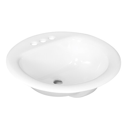 Prime-Line Lavatory Sink Porcelain 19 in. Round Self Rimming 4 in ...
