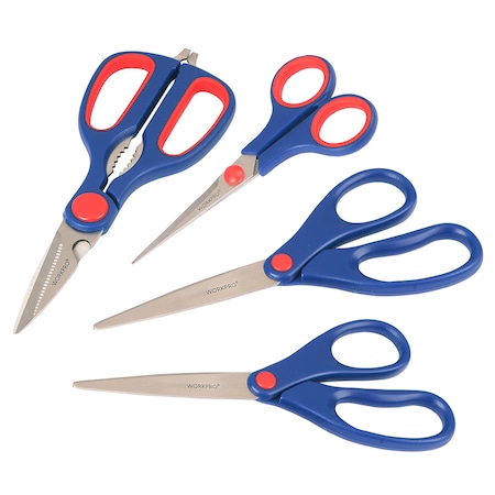 Prime-Line WORKPRO W000400 Scissors Set, Stainless Steel Blades, Molded ...