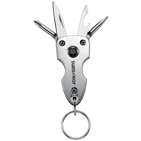 Prime-Line SWISS+TECH Key Ring Multi-Tool with LED Flashlight, 7-in-1 ...