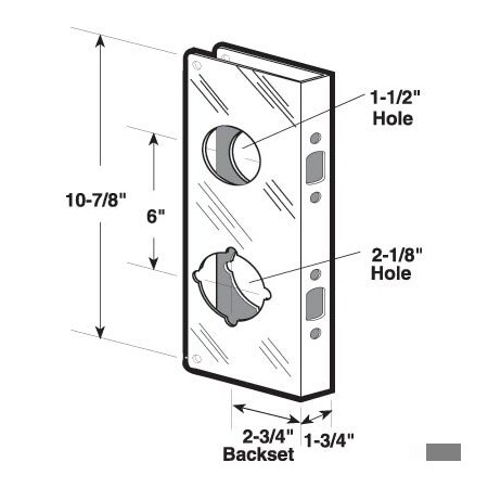 Prime-Line Brass Lock and Door Reinforcement Plate for 1-3/4 In. Thick ...