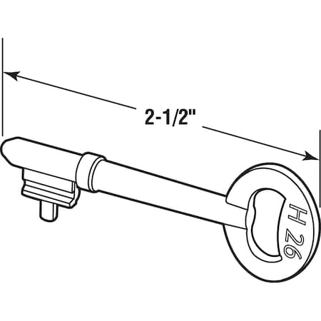 Prime-Line Vintage Lock Bit Key, H-26 Key Number, Diecast, Zinc Plated ...