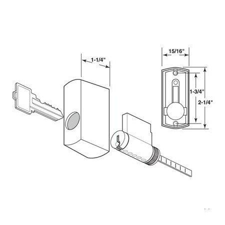 Prime-Line Sliding Door Keyed Locking Unit in White Diecast, 1-3/4 in ...