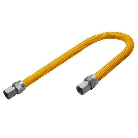Flextron Gas Line Hose 3/8'' O.D.x24'' Len 3/8" FIP Fittings Yellow ...