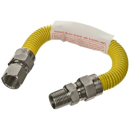 Flextron Gas Line Hose 5/8'' O.D.x12'' Len 1/2" FIPxMIP Fittings Yellow ...