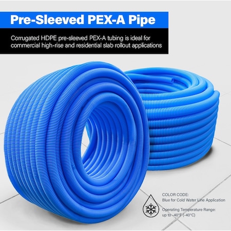Everflow HDPE Corrugated Pre-Sleeved Insulated PEX-A tubing 1/2'' x 300 ...