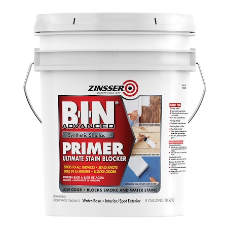 Rust-Oleum Zinsser 5G B-I-N Adv White Synthetic Shellac Stain & Odor ...
