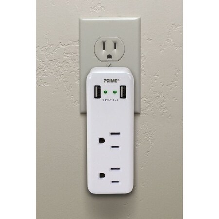 Prime USB CHARGER 2.4 A 2 OUTLET WHITE PBUSB242 | Zoro
