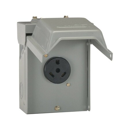 Current GE Outdoor Receptacle Enclosure, 1 -Phase, 30 A, 120 V, NEMA 3R ...