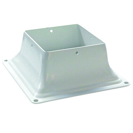 Pylex Post Base Steel White 4x4in 13046 | Zoro