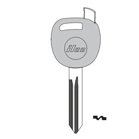 Ilco Look-Alike Key Shell with GTI Transponder, Brass, Nickel B111-GTS ...