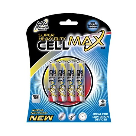 Cellmax AAA SUPER HEAVY DUTY BLISTER OF 4 CM-R03P-BP4B | Zoro