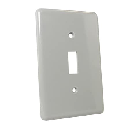 Ipex Switch Plate, 4.752 in L, 3 in W, 1-Gang, PVC, Gray 20232 | Zoro
