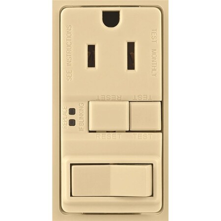 Cooper Wiring Gfci Receptacle And Switch, 2 -Pole, 15 A, 125 Vac, Nema ...
