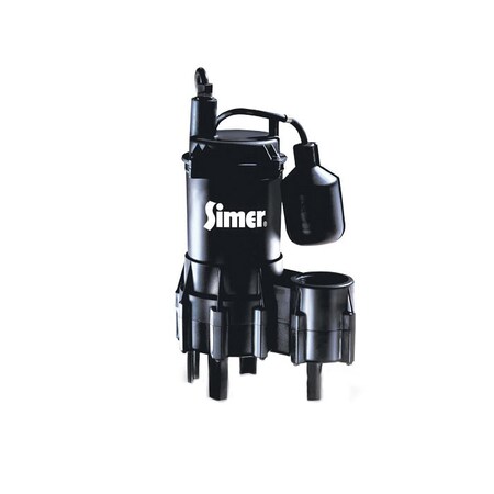 Pentair Water Simer Submersible Sewage Pump, 14 A, 115 V, 4/10 hp, 2 in ...