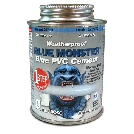 Blue Monster Blue Pvc Cement 1/2 Pt 76032 | Zoro