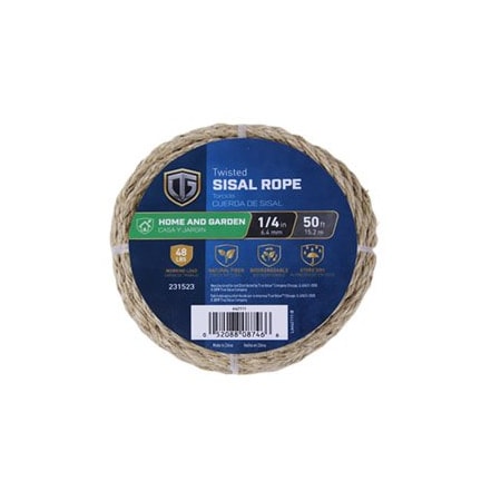 Richelieu America Ltd. 1/4X50At Sisal Rope 642111 | Zoro