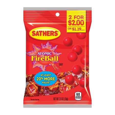Atomic Fireball Candy Atomic Fireballs 2.6Oz 02685 | Zoro