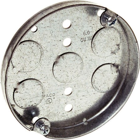 Hubbell Electrical Box, 6 cu in, Ceiling Box Type, Steel, Round Shape ...
