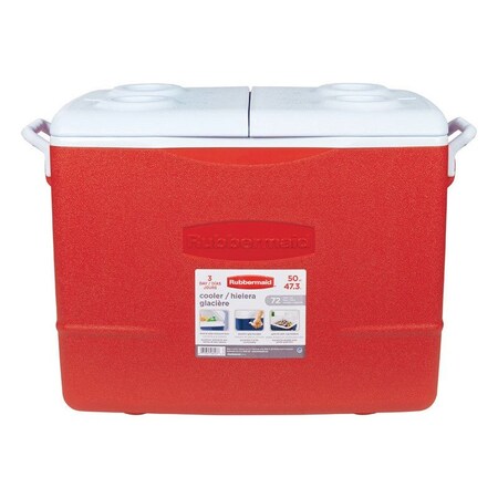 Rubbermaid Ice Chest Family Mdrn Red 50Qt 1929015 | Zoro