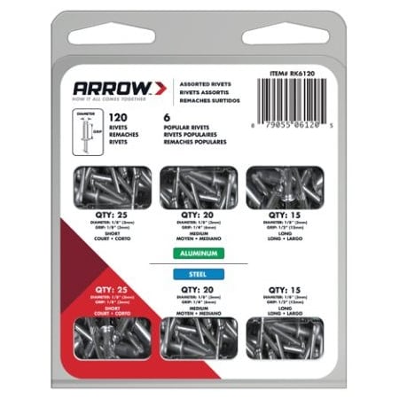 Arrow Fastener Rivet Pak Assortment RK6120 | Zoro