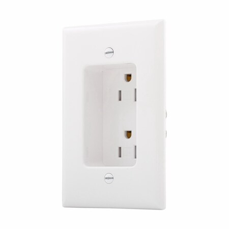 Cooper Wiring Eaton Recessed Receptacle, 2-Pole, 15 A, 125 V, NEMA: 5 ...