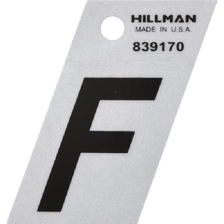Hillman Angle-Cut Letter, Character: F, 1-1/2 in H Character, Black ...