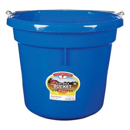 Little Giant Duraflex Plastic Flat Back Bucket P20FBBLUE | Zoro