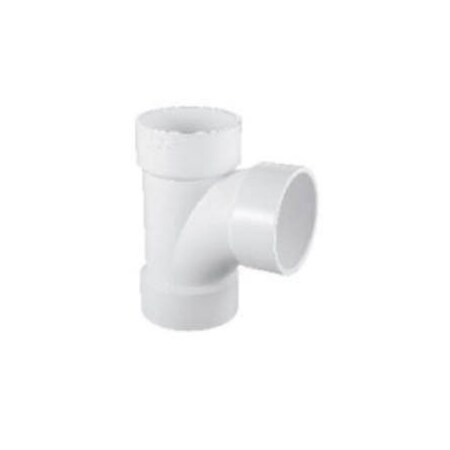 Lesso America Lesso LP400-040 Sanitary Pipe Tee, 4 in, Hub, PVC, White ...