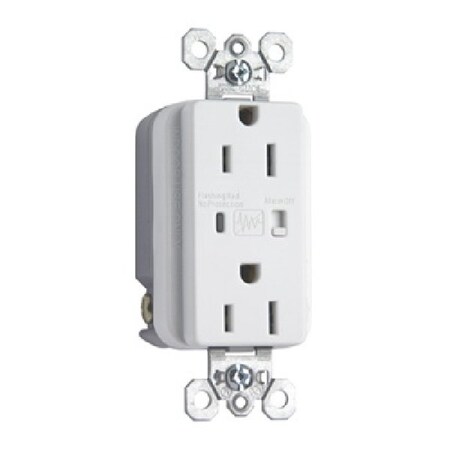 Pass & Seymour Duplex Receptacle, 2 -Pole, 15 A, 125 V, 1 -Gang, Back ...