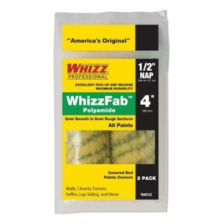 Whizz 4 in. Whizzfab 1/2 in. Nap Mini Roller, 2PK 84012 | Zoro