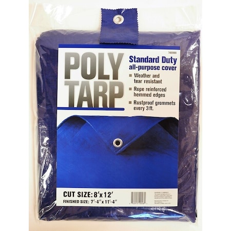 Commodity Tarps 8 ft x 12 ft Tarp, Blue KSA812 | Zoro