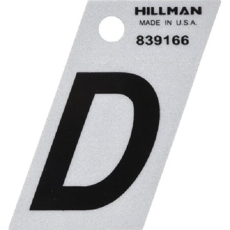 Hillman Angle-Cut Letter, Character: D, 1-1/2 in H Character, Black ...