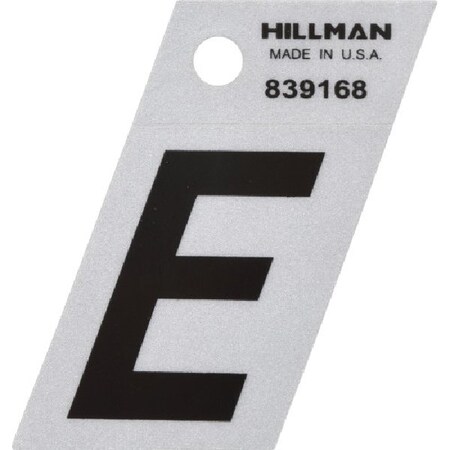 Hillman Angle-Cut Letter, Character: E, 1-1/2 in H Character, Black ...