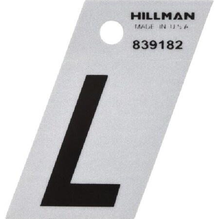 Hillman Angle-Cut Letter, Character: L, 1-1/2 in H Character, Black ...