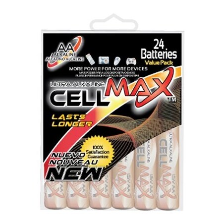 Cellmax AA CELL MAX ALKALINE 24PCHARD PA CM-LR6-PBH24 | Zoro