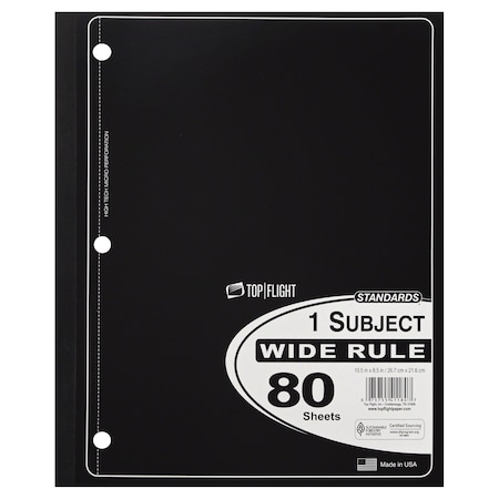 Top Flight 1 Subject Notebook Wireless Wide Rule 590789 | Zoro