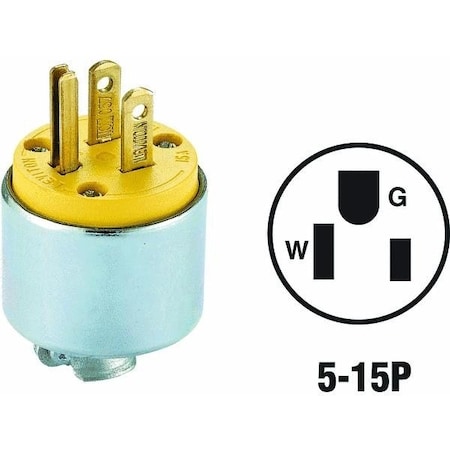 Leviton Do it Armored Grounding Plug 875515PA | Zoro