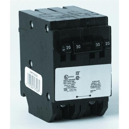 SQUARE D 15A, 2x1, 1x2 pole Circuit Breaker, HOMT, 120/240V AC ...