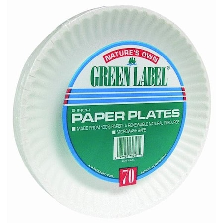 Ajm Packaging Nature's Own Green Label Paper Plates PP9GRAXWH | Zoro
