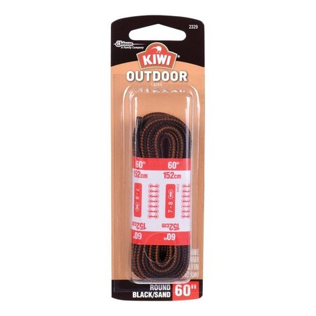 Kiwi BOOT LACES BLK/SAND 60 in. 66232 | Zoro