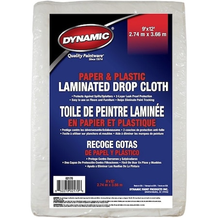 Dynamic Paint Products Dynamic 9' x 12' 2.74m x 3.66m Paper & Plastic ...