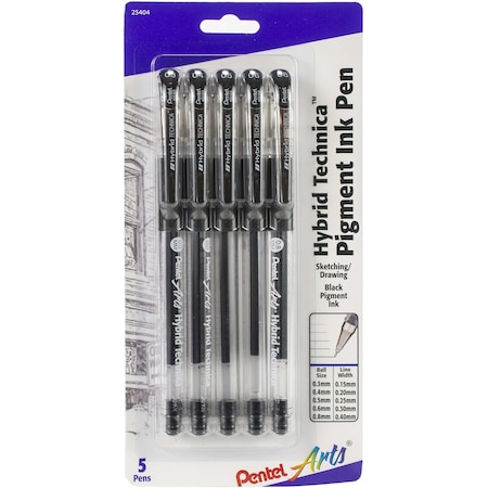 Pentel Hybrid Technica Liquid Gel Pens Black, 5PK KN10BP5A | Zoro