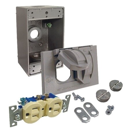 Hubbell Canada Hubbell Weatherproof Flip Cover Kit, 2.813 in W, 2.656 ...