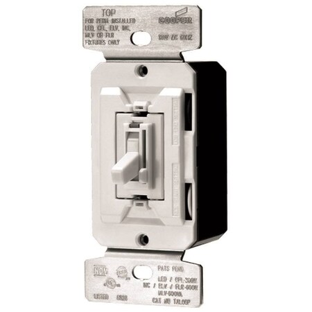 Cooper Tal Tul06P-C2-Kb-L Toggle Dimmer, 120 V, 300 W, Cfl, Led Lamp, 3 ...